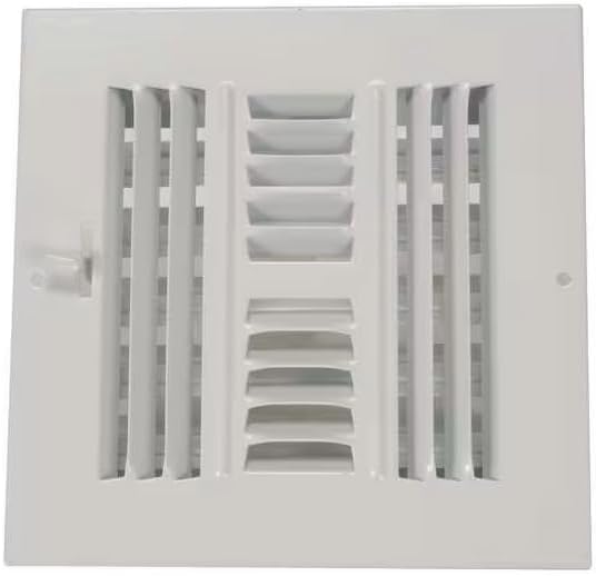 6 x 6 White Steel 4 Way Ceiling Register Return Air Grille HVAC Vent ...