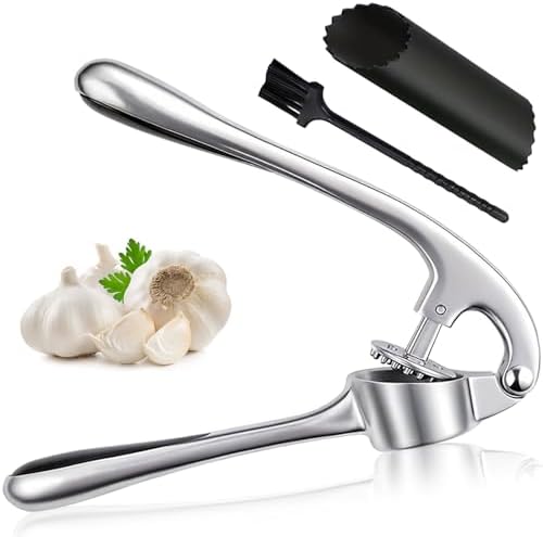 Garlic Press, Ergonomic Heavy Duty Garlic Crusher, Minimized Waste ...