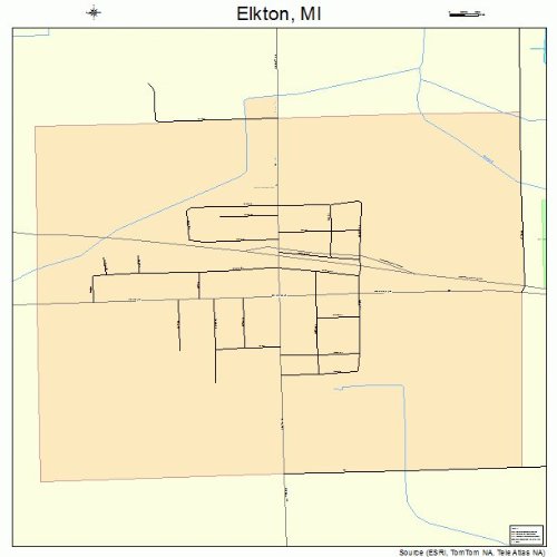 Large Street & Road Map of Elkton, Michigan MI - Printed poster size ...