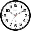 Amazon.com: Sharp Atomic Analog Wall Clock - 12" Black Stylish Frame ...
