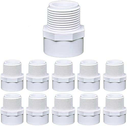 PVC Male Adapter 1/2 Inch (10-Pack), Pipe Fittings (Socket x Male Pipe ...