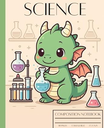 Composition notebook. Chibi Dragon Science: Adorable lab dragon with ...