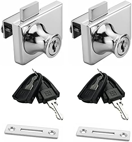 Amazon.com: Luomorgo 2Pcs Showcase Lock Stainless Steel No Drill Glass ...