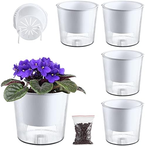 Amazon.com : 6 Pack-6.5 Inch Self Watering Plant Pot for Indoor Plants ...