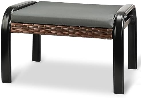 Amazon.com : LOKATSE HOME Outdoor Ottoman Patio Footstool Small Seat ...