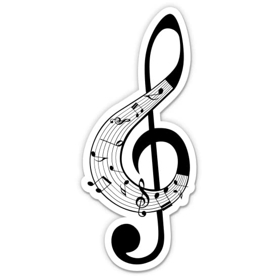 Amazon.com - Treble Clef Musical Stickers - 2 Pack of 3" Stickers ...