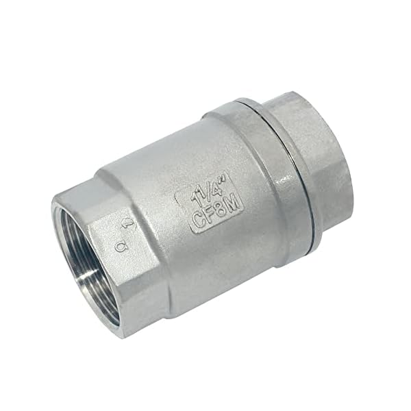 Megairon 1-1/4" NPT Female WOG1000 Check Valve,Spring Loaded In-line ...