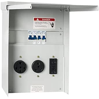 Beyrbest Temporary Power Outlet Panel RV Electrical Outlet 20 30 50 Amp ...