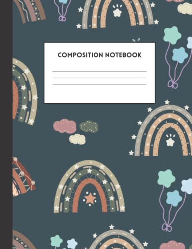 『Rainbow Composition Notebook: Wide-Ruled 8.5 X11 Rainbow Pattern ...