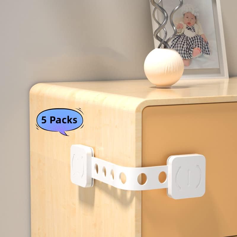 Amazon.com: 5 Pack Child Safety Cabinet Locks, No Drilling, Length ...