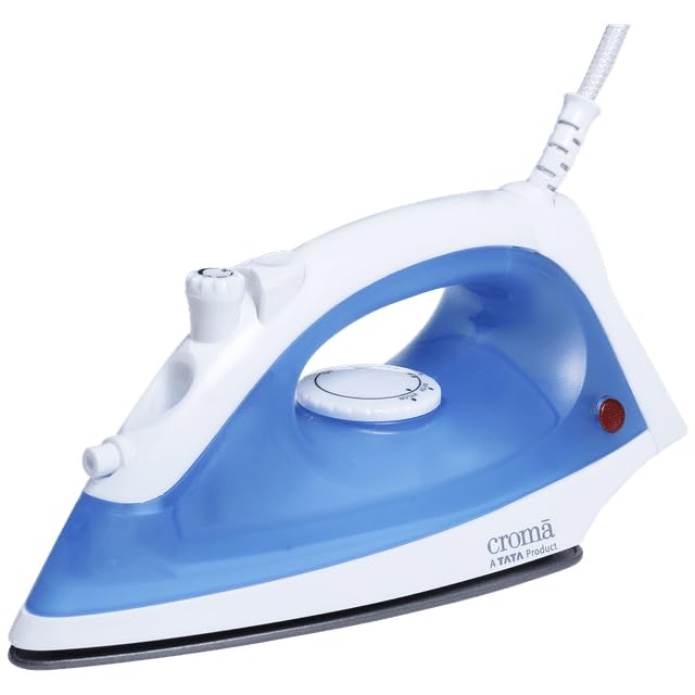 Buy Croma 1200 Watts 180ml Steam Iron (Non Stick Teflon Coating, Blue ...