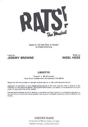 Amazon.co.jp: Rats! The Musical (Libretto) 1-9 Copies : 洋書