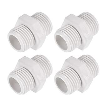 Amazon.co.jp: uxcell Pipe Fitting G1/2 Male Thread Hex Nipple Tube ...