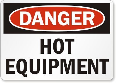 SmartSign Aluminum OSHA Safety Sign, Legend "Danger: Hot Equipment", 10 ...