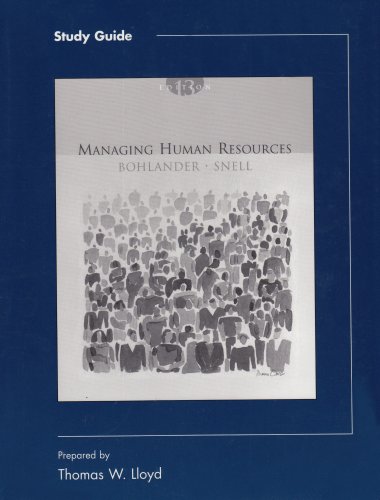 Managing Human Resources Study Guide: 9780324184068: Human Resources ...