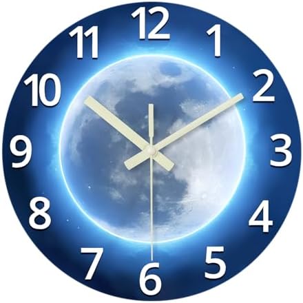 Amazon.com: LOMANDA Night Light Wall Clock for Bedroom, 13Inch Silent ...