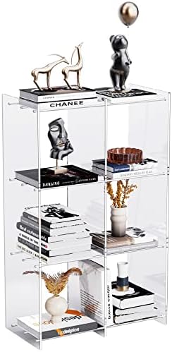 Amazon.com: solaround Clear Bookshelf, Acrylic Bookcase with Open Book ...
