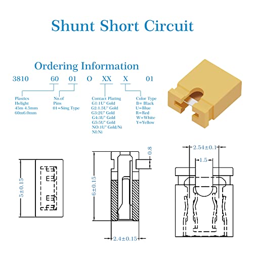 CQRobot 200 Pieces Yellow Standard Computer Jumper Caps Header Pin ...