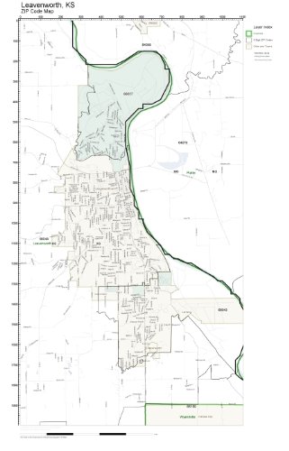 Amazon.com : ZIP Code Wall Map of Leavenworth, KS ZIP Code Map Not Laminated : Prints : Office ...
