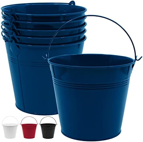 Amazon.com: Metal Pail Buckets Party Favor, 7-inch (Blue) : Health ...