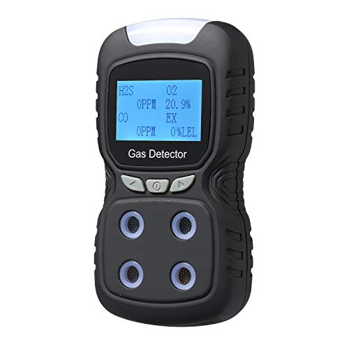 Vzmcov Gas Detector, Rechargeable Portable 4 in 1 Gas Clip 4-Gas ...