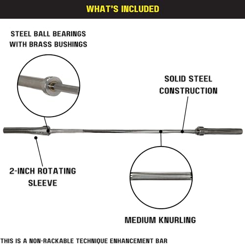 Snapklik.com : HulkFit Solid 2-Inch Olympic Bar Barbell Weight Lifting ...