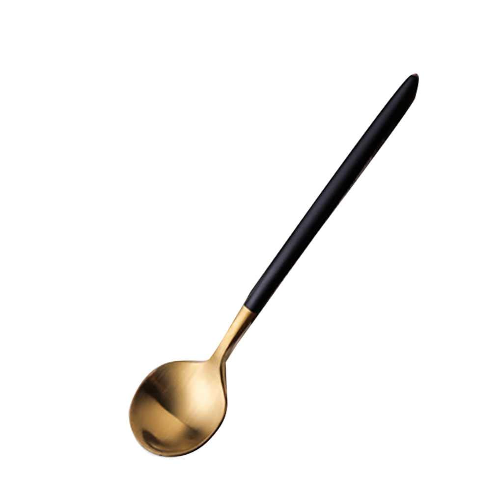 1 Mengonee Black Plating Handle Golden Dinnerware 304 Stainless Steel ...