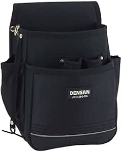 Amazon | ジェフコム(Jefcom) デンサン 電工プロキャンバスポーチ スタンダードタイプ 2段+4ホルダー腰袋 JND-860-BK | 腰袋・釘袋