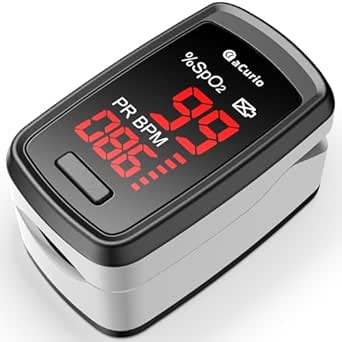 Blood Oxygen Monitor UK Approved: aCurio Finger Pulse Oximeter Larger ...