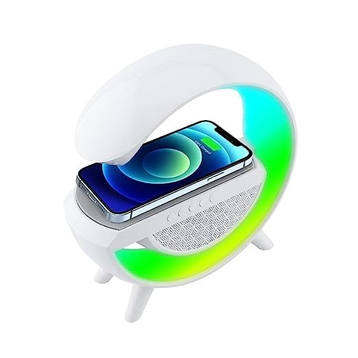 LED Mobile Phone Docking Station with Wireless Charging, Multicolour ...