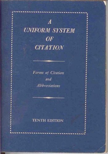 A Uniform System of Citation - 10th Edition: Harvard Law Review: Amazon ...