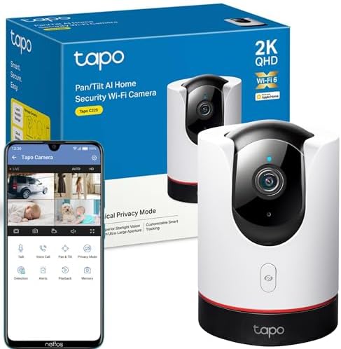 Tapo 2K QHD Pan/Tilt Security Camera, AI Detection, Privacy Protection ...