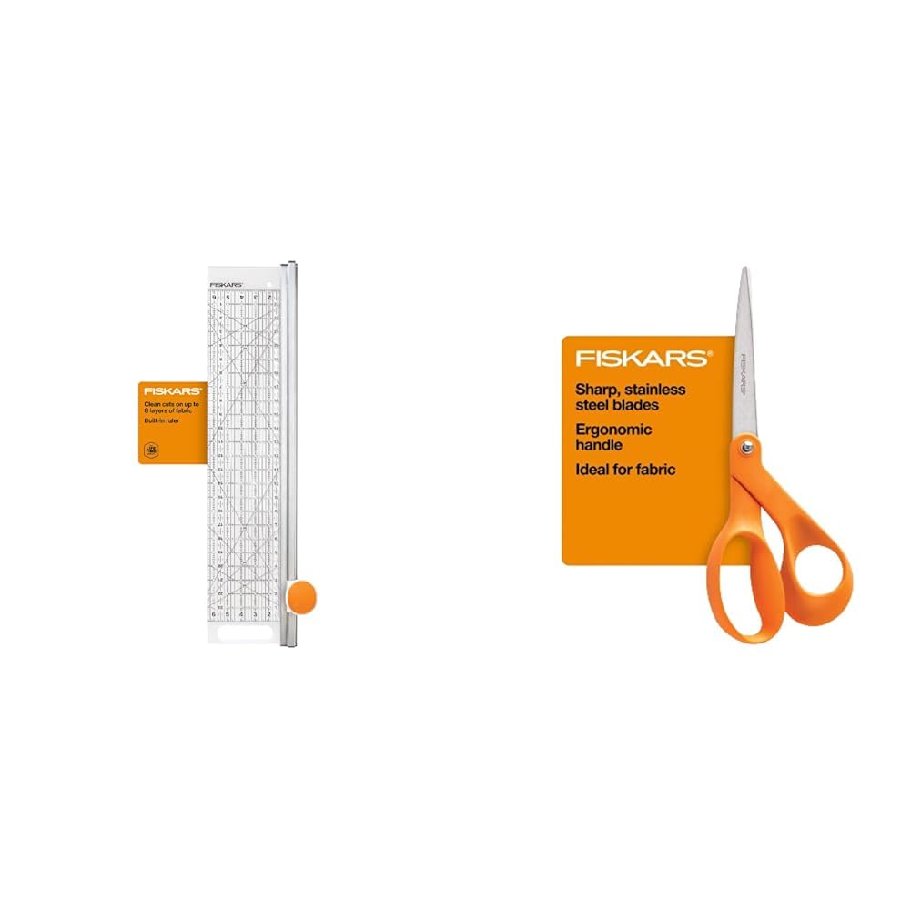 Amazon.com: Fiskars Rotary Cutter and Ruler Combo - 6" x 24" Fabric ...