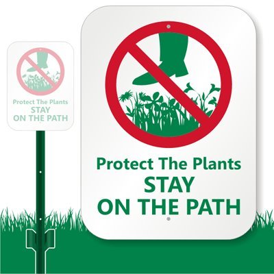 Amazon.com : SmartSign 12 x 10 inch “Protect The Plants - Stay On The ...