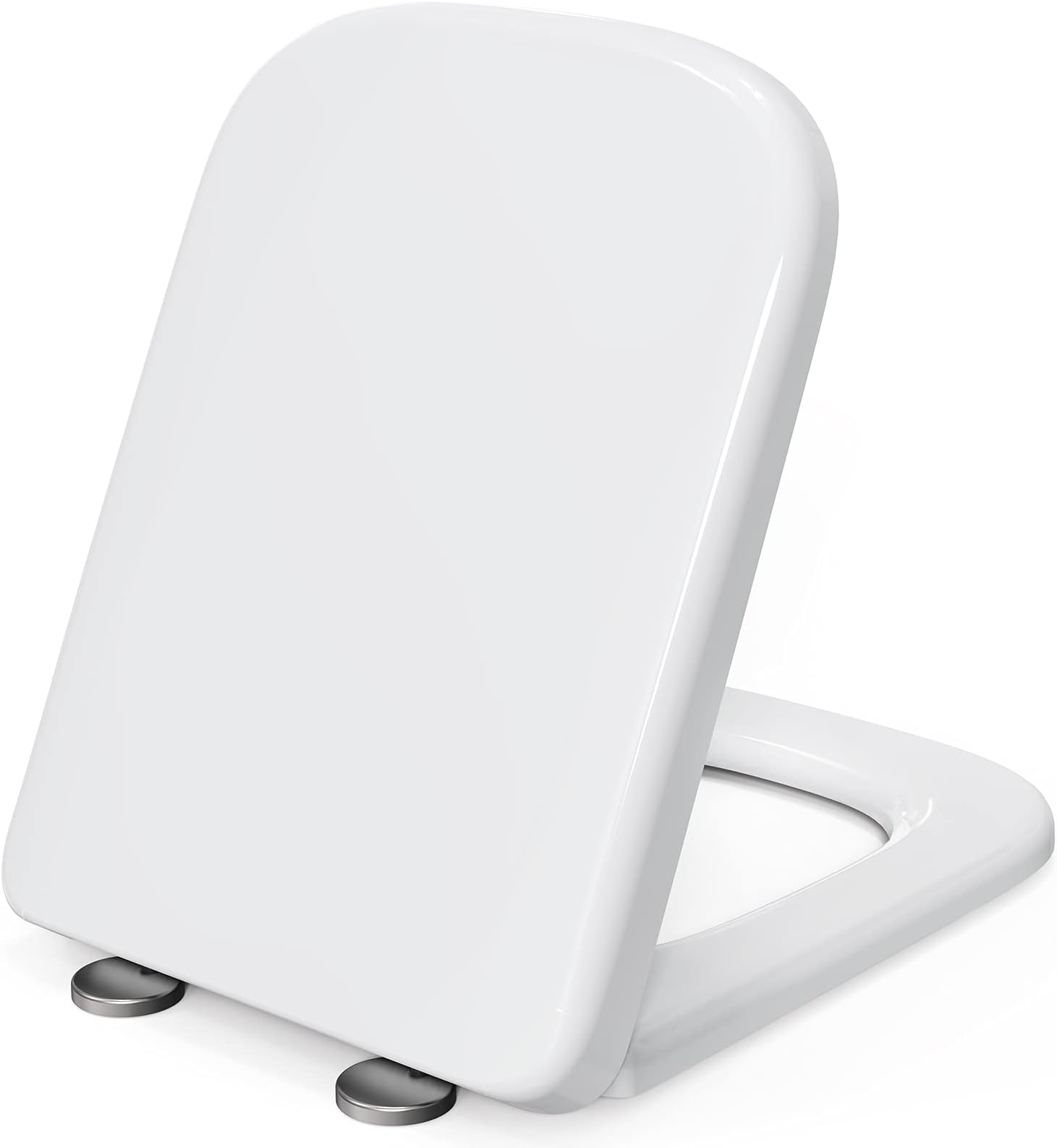 Pipishell Square Toilet Seat, Soft Close Seat White with Quick Release ...