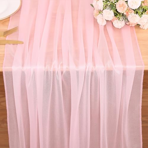 Amazon.com: Tudomro 12 Pcs Chiffon Table Runner 10 Ft, 15 x 120 Inch ...