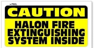 Amazon.com - Pack of 6-2'' Stickers - Caution Halon Fire Extinguishing ...