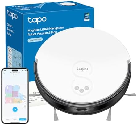 Tapo TP-Link RV10 Plus Robotic Vacuum Cleaner & Mop + Smart Auto-Empty Dock, 4-Level 2000Pa ...