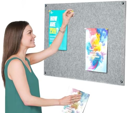 Wonderwall Frameless Grey Notice Board | Fire Resistant Bulletin ...