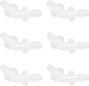 X AUTOHAUX 6pcs L Shaped Plastic 3/16" Hose Barb Plastic 90 Degree L ...