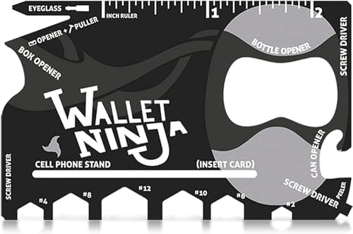 Wallet Ninja PRO: 26 in 1 Credit Card Multitool (Measure Bits & Bolts ...