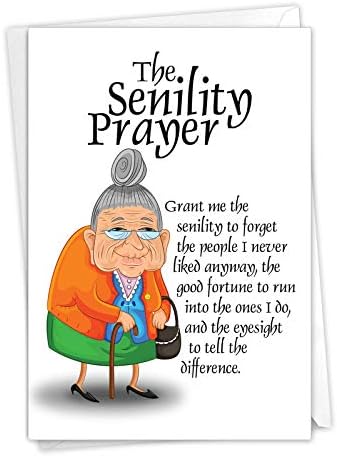 Senility Prayer Unique Funny Birthday Card with Envelope 9046 : Amazon ...