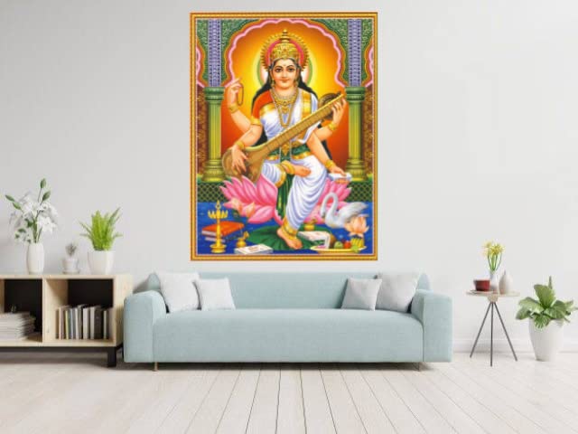 Saraswati maa Religious Waterproof Vinyl Big Size Sticker Poster SELF ...