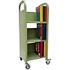 Amazon.com: Workington Single Bank Rolling Book Truck Book Cart with 3 ...