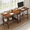 Amazon.com: NELYE 2-Person Writing Desk with Bookshelf - 79" Wooden ...