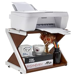 Printer Stand, Small Desktop Home Printer Stand, 2 Tier Desk Organizer ...