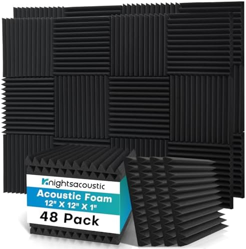 Acoustic Panels, AGPTEK 12 Packs Self-adhesive Acoustic Panels Soundproof Wall Panels, 30 X 30 X ...