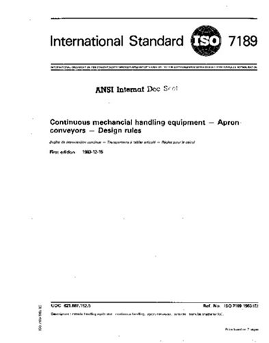 ISO 7189:1983, Continuous mechanical handling equipment - Apron ...