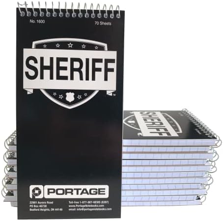 Amazon.com : Portage Public Safety Police Notebook – Top Bound Spiral ...