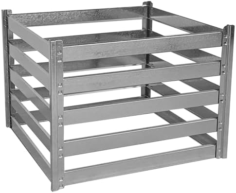 Composter Metal Galvanised 93 x 93 x 70 cm / 550 Litres Garden ...